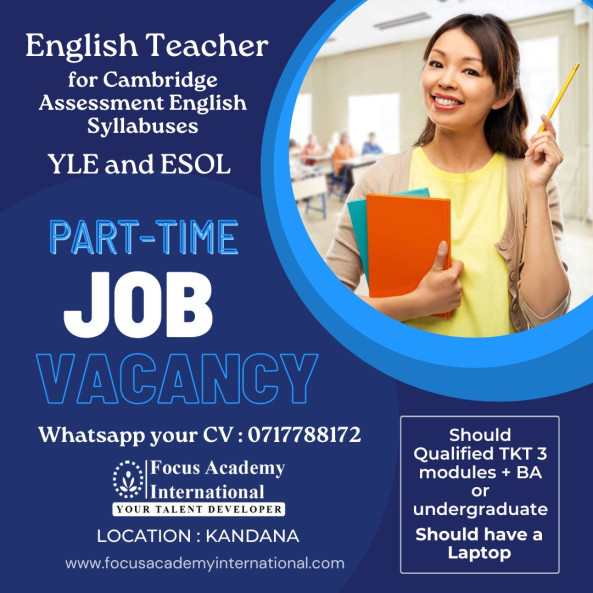 English Teacher for YLE and ESOL job from Focus Academy International ...