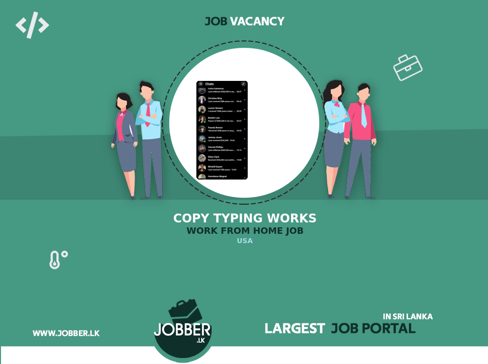 copy typing works job from Work from home job in USA, Sri Lanka - JOBBER.lk