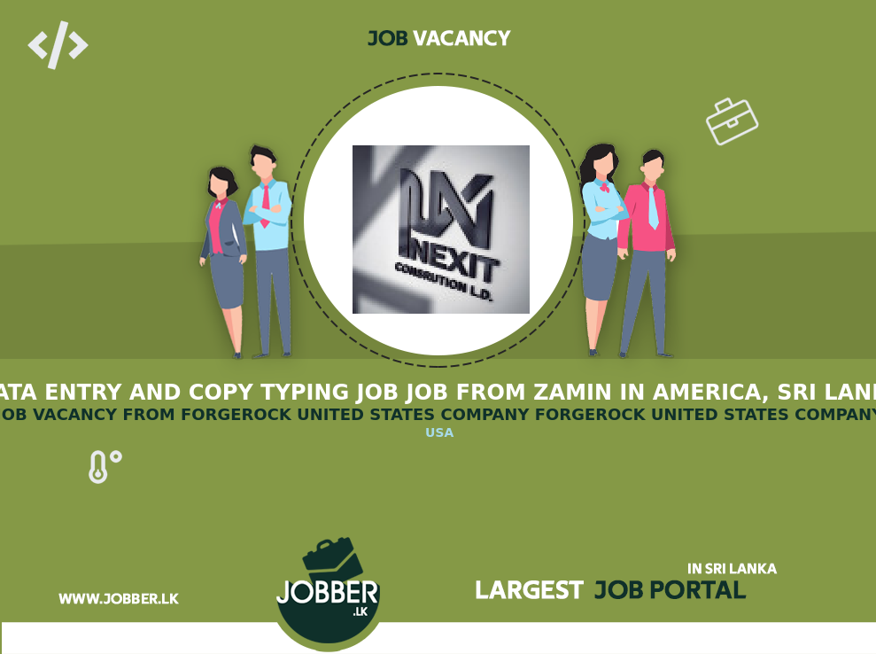 Data entry and copy typing job job from zamin in America, Sri Lanka job ...