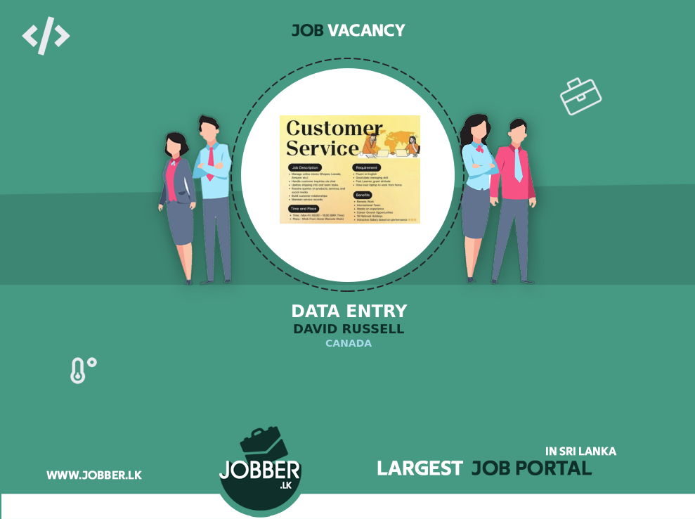 Data Entry job from David RUSSELL in Canada, Sri Lanka - JOBBER.lk