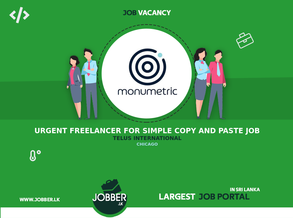 Urgent Freelancer for Simple copy and paste job job from Telus ...